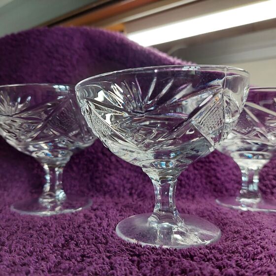 Poolkristallist magustoidu pokaalid vb. Tarbeklaas 3 Tk. (192764641 ...