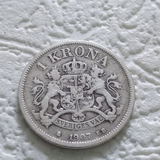 Rootsi 1 Kroon 1907.Hõbe. (199942457) - Osta.ee