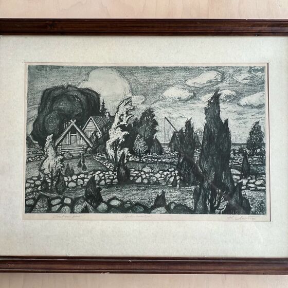 MÜÜA VANA EESTI GRAAFIKA ! " TUULINE PÄEV", HUGO MITT 1975 ! (214029443 ...