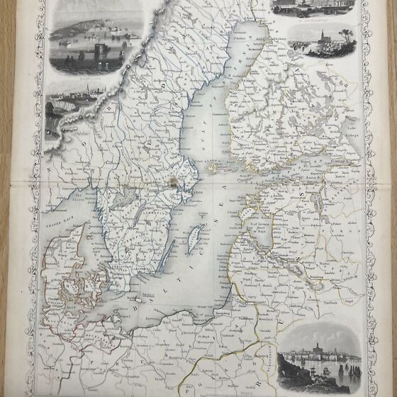 Eesti 1851. a maakaart Tallinna gravüüriga ORIGINAAL (191863794) - Osta.ee