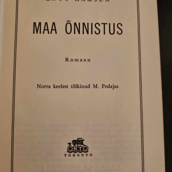 RAAMAT_303 Maa õnnistus Knut Hansen 1958 ORTO 365lk (212935695) - Osta.ee