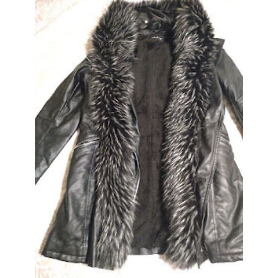 Must nahast mantel XL (209300650) - Osta.ee