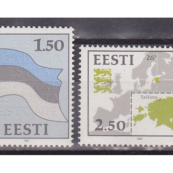 1991 EESTI LIPP JA KAART VAPP EUROOPA MNH (203549353) - Osta.ee