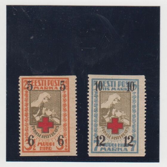 EESTI PUNANE RIST.ÜLEVALT-ALT LÕIGATUD.TÄIS SARI.PUHAS.MNH** (205585312 ...