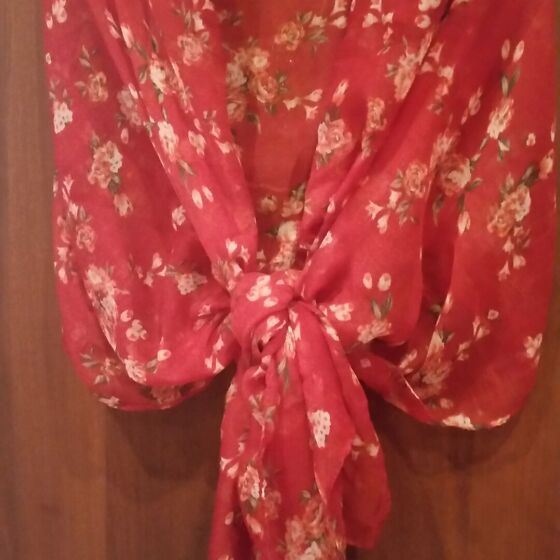 Ilus punane roosidega pehme suur SALL viskoossall 68*185 (202415121 ...