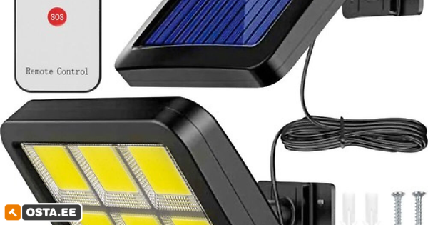 Odav! Päikesepaneeliga valgusti 120 COB LED IP67 PIR andur (197901161 ...