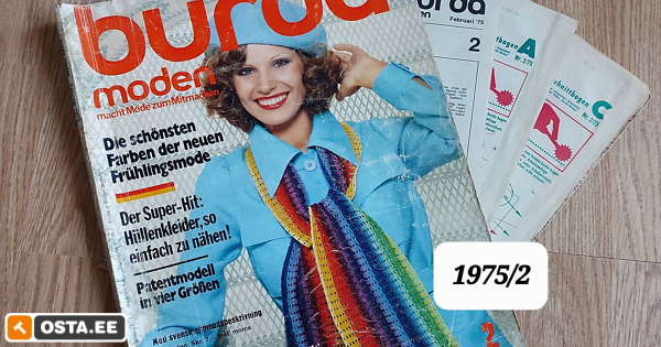 Retro Burda aastast 1975 veebruar. Lõikelehtedega. (192276580) - Osta.ee
