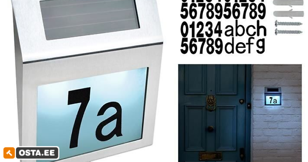 Päikesepaneeliga LED maja number (198209197) - Osta.ee
