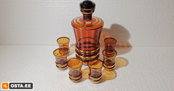 Kuldne Bohemia Glass karafin ja 6 pitsi (187792634) - Osta.ee