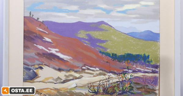 ernst hallop, pastell "saariselkä tundra" 1976 ... (212971494) - Osta.ee