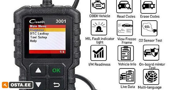 Diagnostika LAUNCH Creader 3001 universaalne OBDII (190922639) - Osta.ee