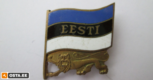 Eesti sini-must-valge lipp eesti vapi lõvi käes! (196080563) - Osta.ee