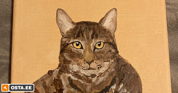 Maalitud kassi pilt 15x15cm (199721917) - Osta.ee