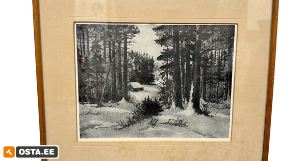 Esko Lepp, akvatinta "Talvine mets" 1954 (220603462) - Osta.ee