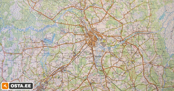 suur Eesti maakaart 1992, umbes 2x1,5m seinakaart (195822318) - Osta.ee