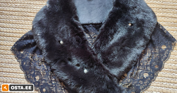 Uus! Väga luksuslik pitsi ja pärlitega karvane peleriin (215215597 ...