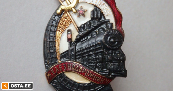 Vanaaegne Eestlase numbriline dokumendiga raudteelase märk (189449240 ...