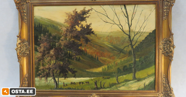 ANTIIKRAAMIS SIGNEERITUD LOODUSMAAL - ÕLIMAAL 87X67CM (192158146) - Osta.ee