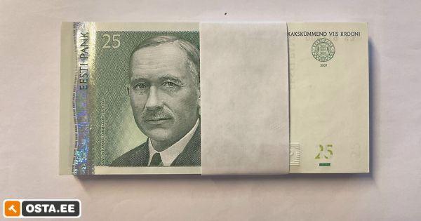 Puutumata pakk Eesti 25 krooniseid aastast 2007 (190165791) - Osta.ee