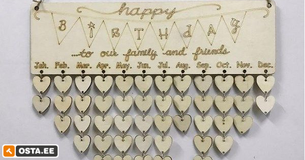 Puidust sünnipäevade kalender. Uus, kohe olemas (192224149) - Osta.ee