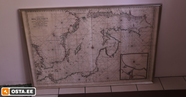 Suur maakaart "CARTE DE LA MER BALTIQUE......1693" (195079534) - Osta.ee