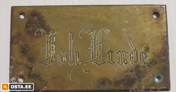 Laevandustegelase Johan Linde uksesilt (215131912) - Osta.ee