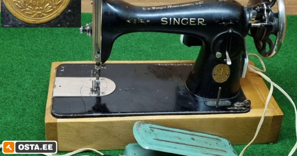 Singer töökorras vana õmblusmasin mootoriga. Vaata videot (196590807 ...