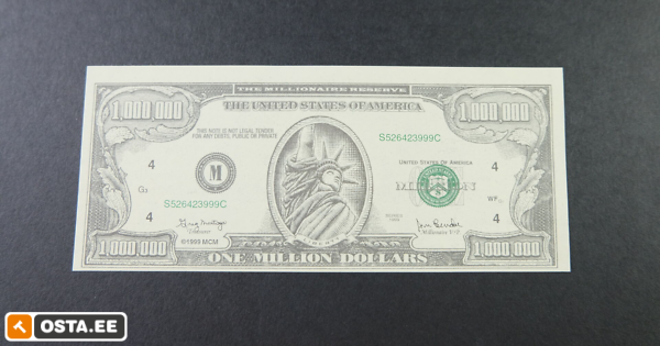 USA fantaasiaraha 1 miljon dollarit (201352098) - Osta.ee
