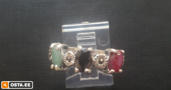 UUS Hõbe 925 sõrmus nat smaragd, rubiin, safiir (173722886) - Osta.ee