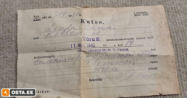 EW aegne kutse tunnistajaks 1940 a. (225628706) - Osta.ee