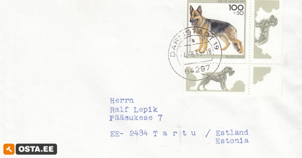 Saksa 1995 - saksa lambakoer - ümbrik Eestisse (205897976) - Osta.ee