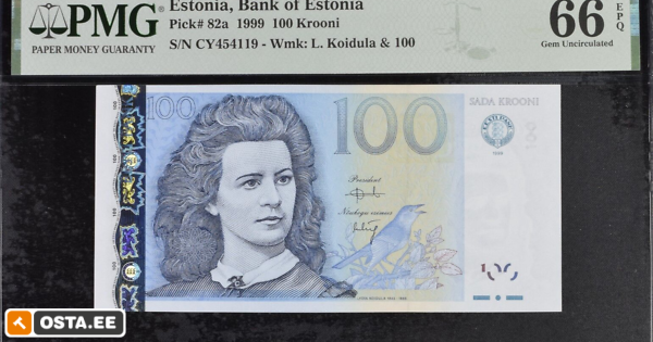 Eesti EE 100 krooni 1999 PMG66 EPQ! (209503098) - Osta.ee