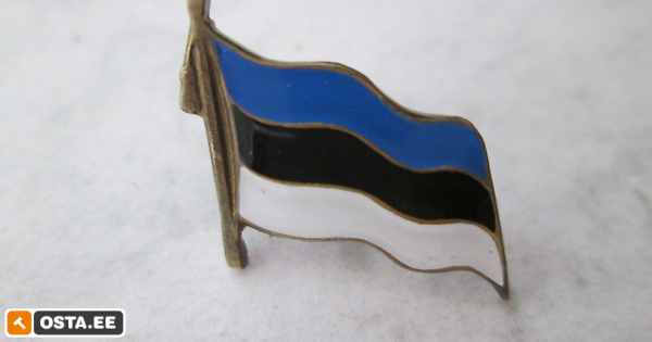 Eesti sini-must-valge lipp -vist Rootsis valmistatud märk! (200054020 ...
