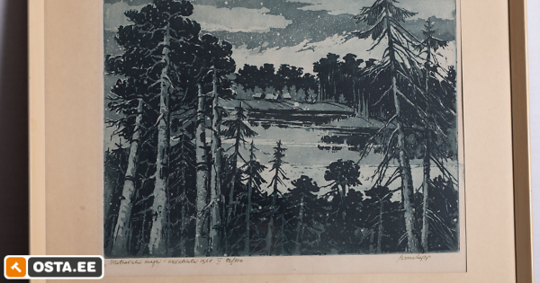 Esko Lepp, , "Metsavahi maja" akvatinta, 1968 (211399070) - Osta.ee