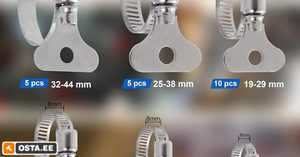 50 tk. roostevabast terasest voolikuklambrite komplekt (204390521 ...