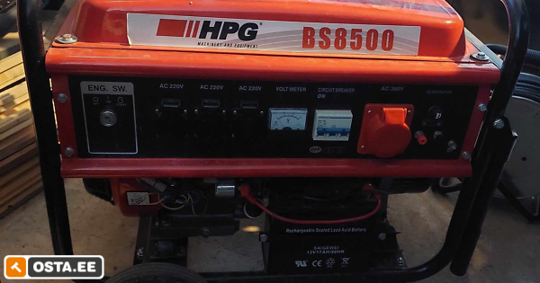Elektrigeneraator HPG BS8500, 7000W, AVR, Bensiin (218952636) - Osta.ee