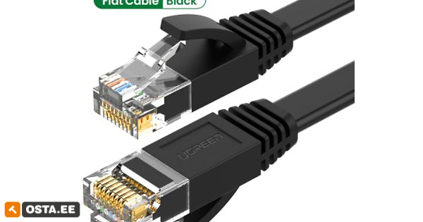 LAN kaabel RJ45 CAT6, 1m, lame, must (192800315) - Osta.ee