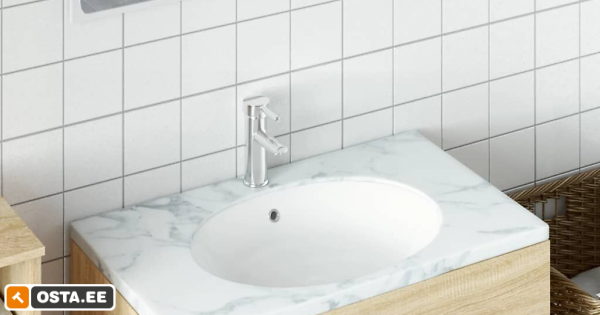 Vannitoa valamu, valge, 47x39x21 cm, kandiline, keraamiline (216581993 ...