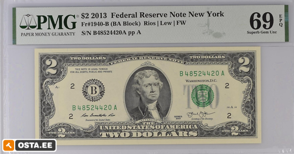 USA 2 Dollar PMG 69 EPQ TOP-POP (208126038) - Osta.ee