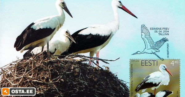 EESTI MAKSIKAART 2004 - Aasta lind - Valge toonekurg (205332168) - Osta.ee