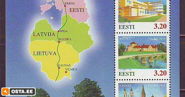 Eesti 1995.a. Via Baltica. Blokk. Puhas.** (200179923) - Osta.ee