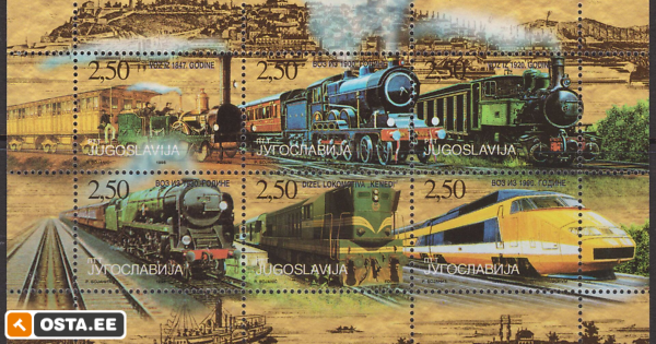 Jugoslaavia puhas plokk - Raudtee , vedurid, rongid 1993 (200707899 ...