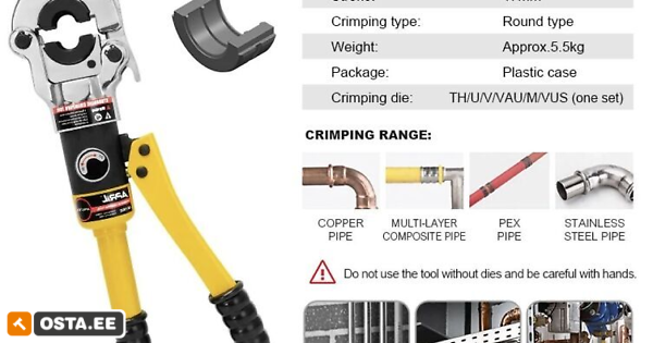 Hüdraulilised PEX-AL-PEX käsi-press tangid alupex toruühendu (201471479 ...