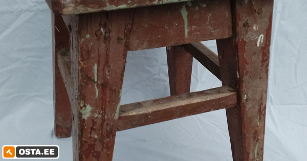 Väga vana puidust taburet/pink. (208853205) - Osta.ee