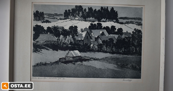 ESKO LEPP- KÜLA KASARITSAS, NR 8/50, 1966, 54x69CM,AKVATINTA (134063086 ...