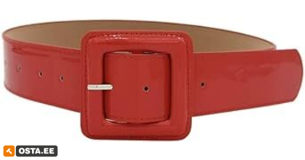 Plus suurus vöö läikivast lakknahast (Punane) (202639526) - Osta.ee