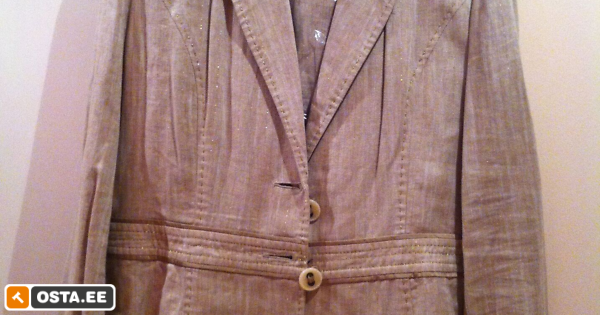 SUVEX! KENAR kuldse sädelusega 3-osaline linane kostüüm (195178909 ...