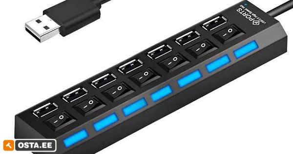 USB 2.0 jaotur, USB 2.0, 7 porti (191934565) - Osta.ee