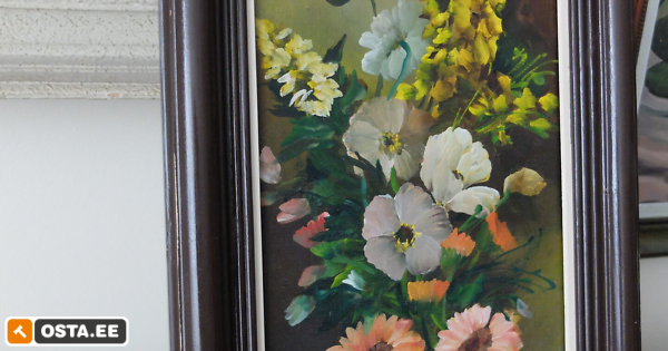 Iris Uuk "Lilled" Õli,lõuend papil. Ilus lillemaal!!! (206021572) - Osta.ee