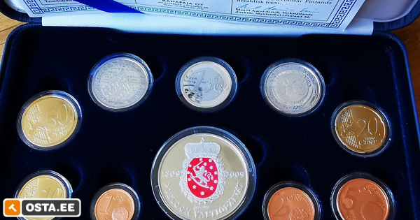 HÕBE! HINNALINE! Soome 2009 1c-2x2 euro +hõbemedal, PROOF (195978720 ...